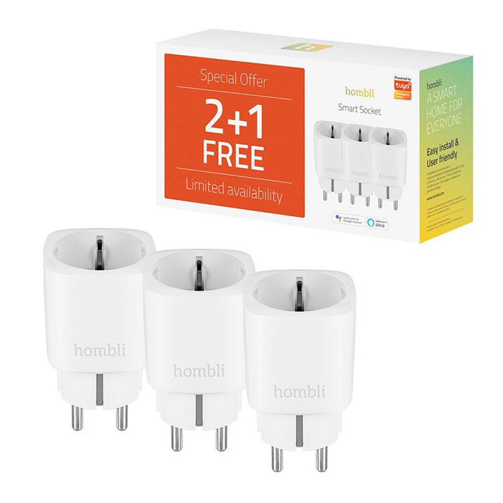 Tomada Inteligente Hombli Smart Socket EU Wi-Fi 2.4GHz Branca - Pack 2 ...