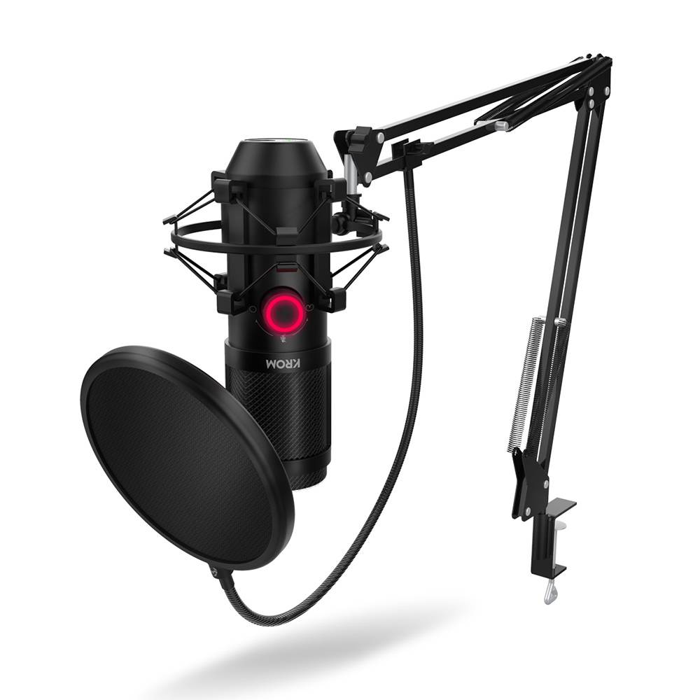 Microfone Condensador Cardióide Krom Kapsule 96Khz 24-bit USB Preto ...