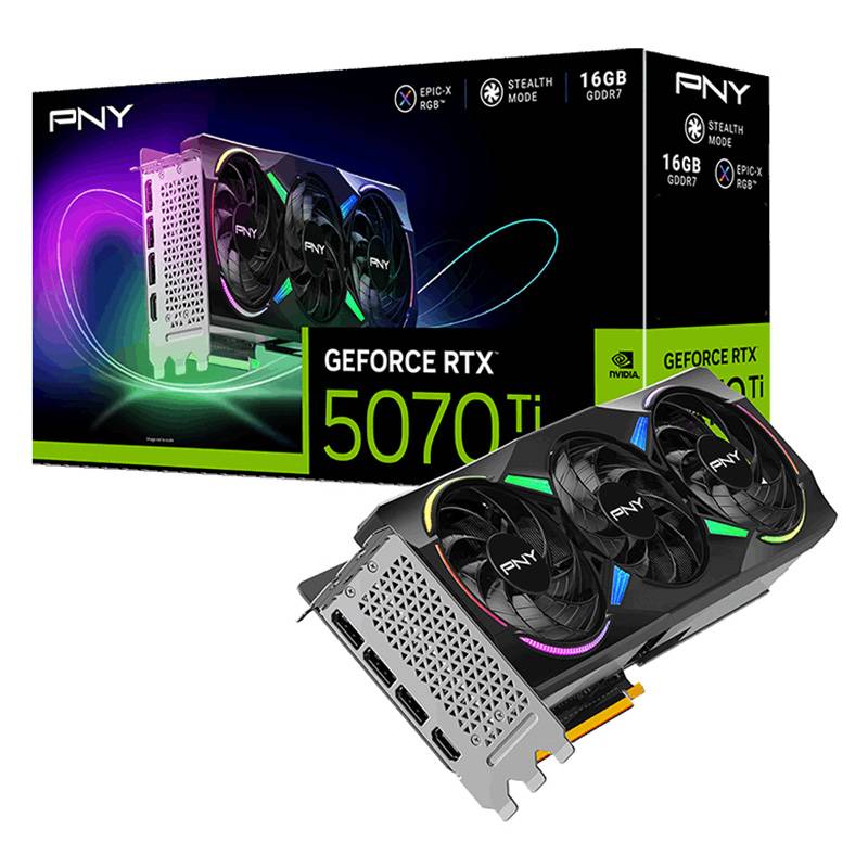 Placa Gráfica PNY NVIDIA GeForce RTX 5070 Ti "Blackwell" RGB EPIC-X RGB ...