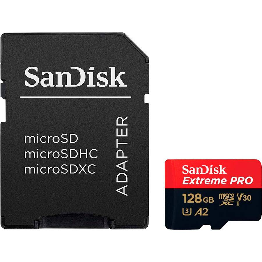 Cartão de Memória microSDXC SanDisk Extreme PRO 128GB (200MB/s) UHS-I, U3, V30, A2 + Adaptador ...