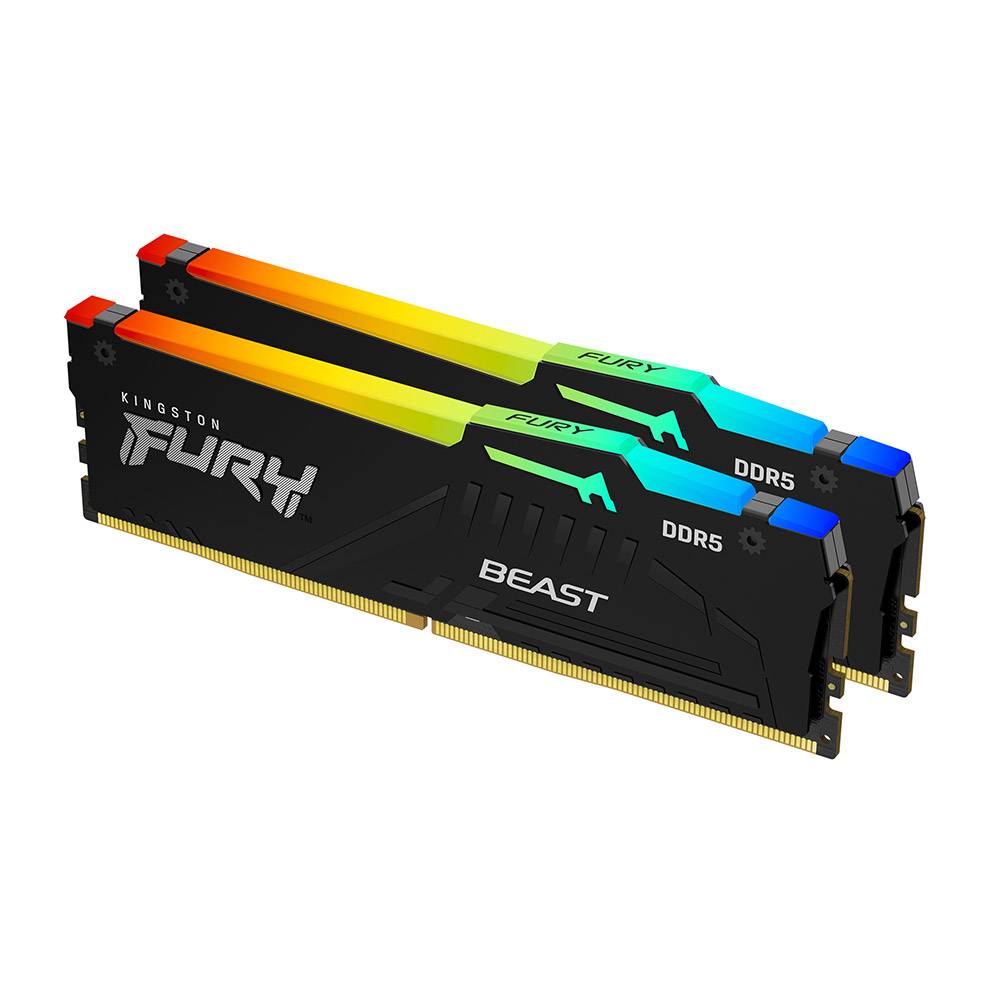 Memória RAM DIMM Kingston Fury Beast RGB 64GB (2x32GB) DDR5-5600MHz ...