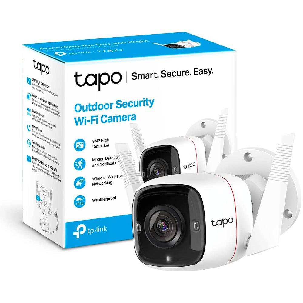 Câmara de Segurança TP-Link Tapo TC65 3MP Outdoor IP66 Security Wi-Fi ...