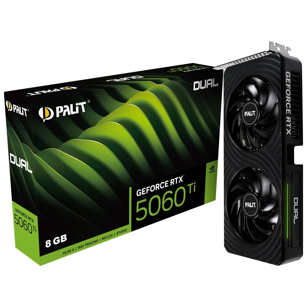 Placa Gráfica Palit NVIDIA GeForce RTX 5060 Ti "Blackwell" Dual 8GB ...