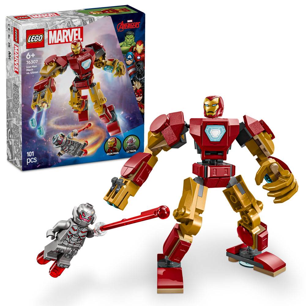LEGO Marvel: Robô do Iron Man contra Ultron | Idades 6+ | 101 Peças ...