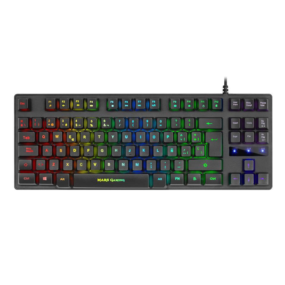 Teclado Mars Gaming MK023 TKL FRGB Rainbow H-Mech Red Switch PT Preto ...