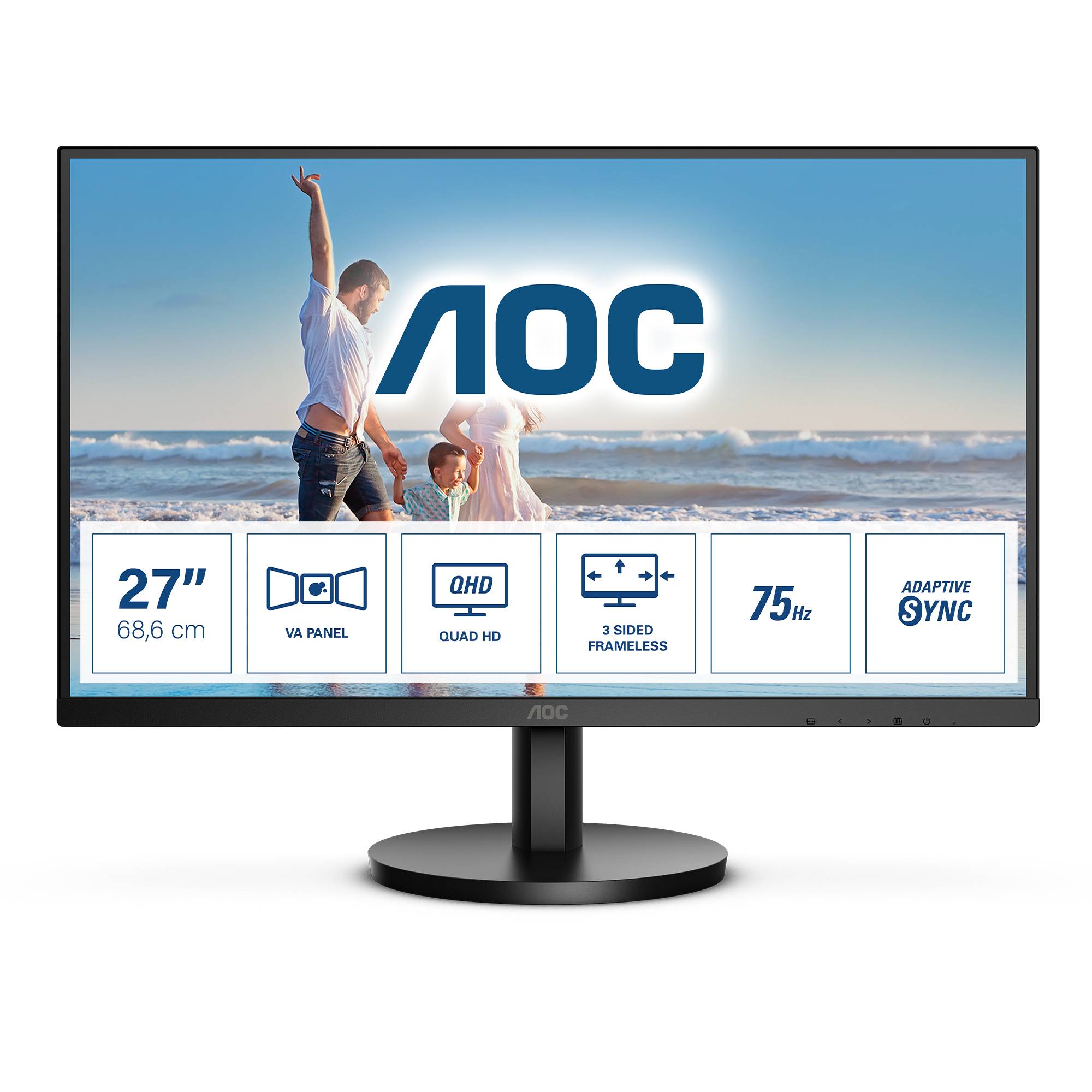 Monitor AOC Q27B3MA VA W-LED 27" QHD 16:9 75Hz | PCDIGA