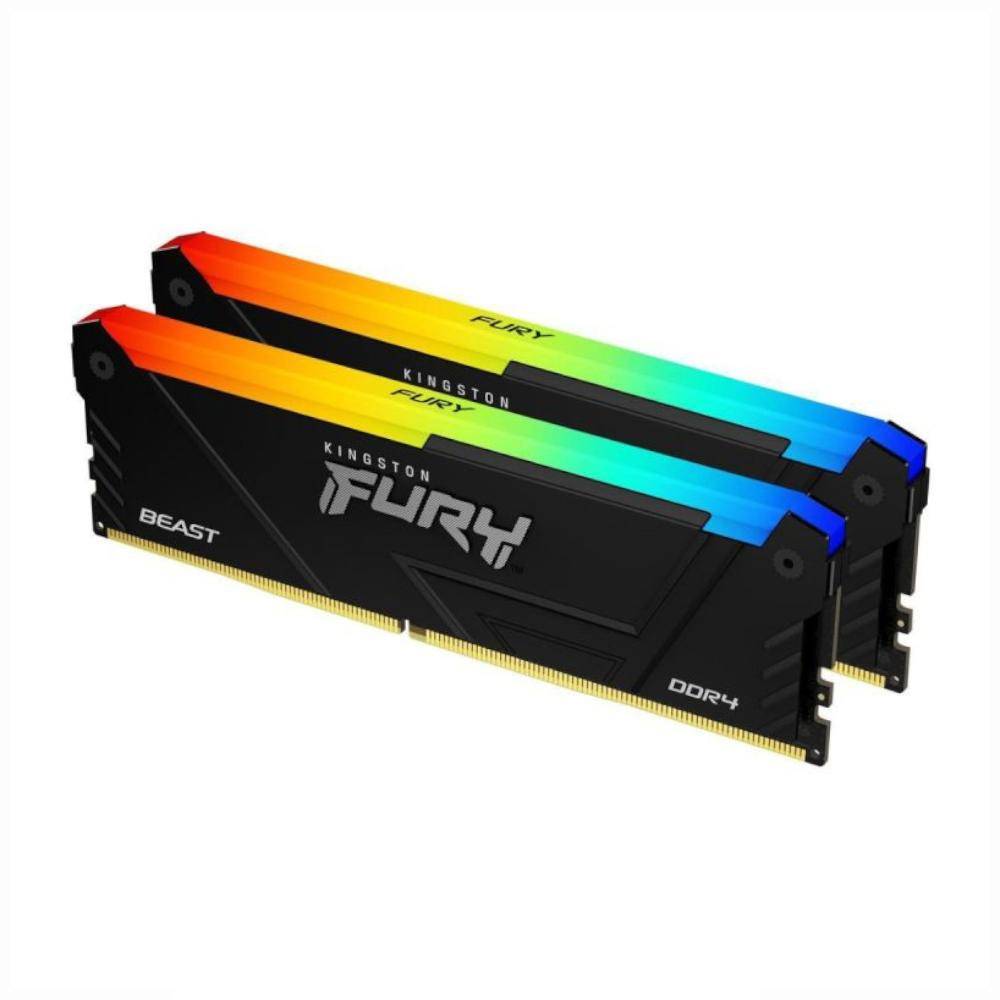 Memória RAM DIMM Kingston Fury Beast RGB 32GB (2x16GB) DDR4-3200MHz ...
