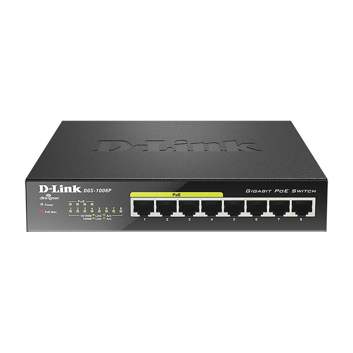 Switch de Rede D-Link DGS-1008P 8 Portas Gigabit UnManaged PoE+ | PCDIGA