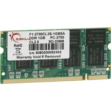 Memória RAM SO-DIMM G.SKILL 1GB (1x1GB) DDR-333MHz CL2.5 2.5V-2.75V | PCDIGA